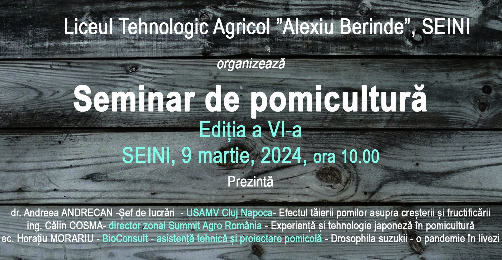 Seini: Liceul Tehnologic Agricol „Alexiu Berinde” organizează Seminarul de Pomicultură, ediția a ...