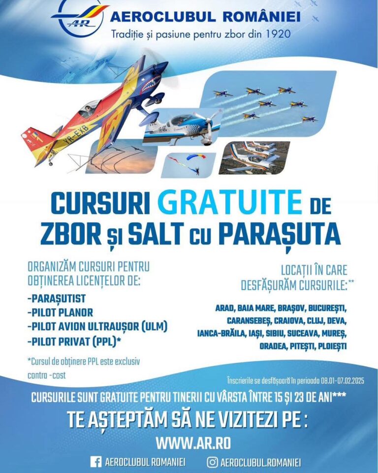 Aeroclubul Teritorial Baia Mare începe înscrierile pentru cursurile ...