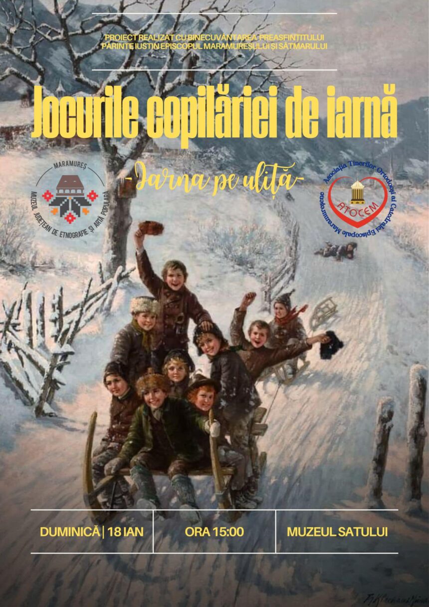 Iarna pe uliță. Jocurile copilăriei și săniușul revin la Muzeul Satului ...