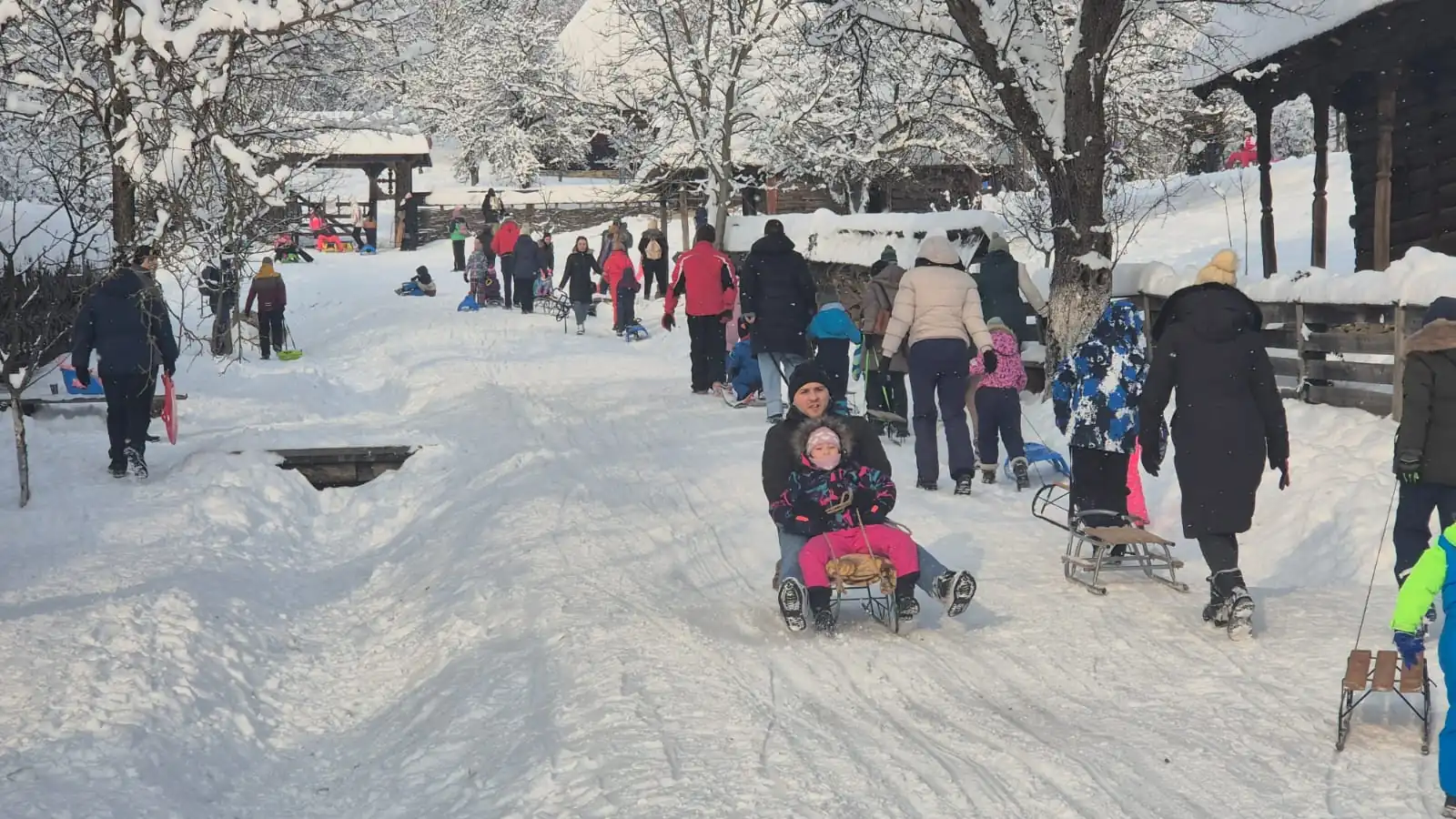 Iarna pe uliță. Jocurile copilăriei și săniușul revin la Muzeul Satului ...